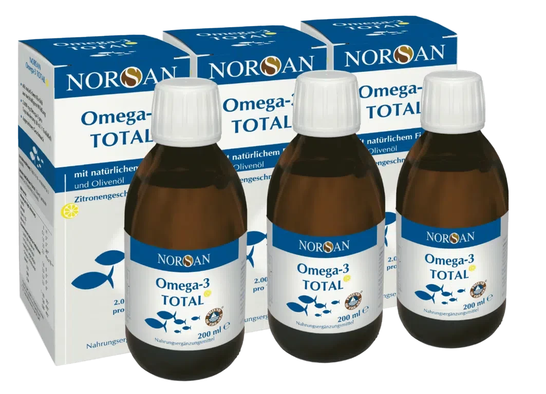 NORSAN Omega-3 Total 200ml Zitrone 3er Pack – Hochdosiertes Fischöl, 66 ...