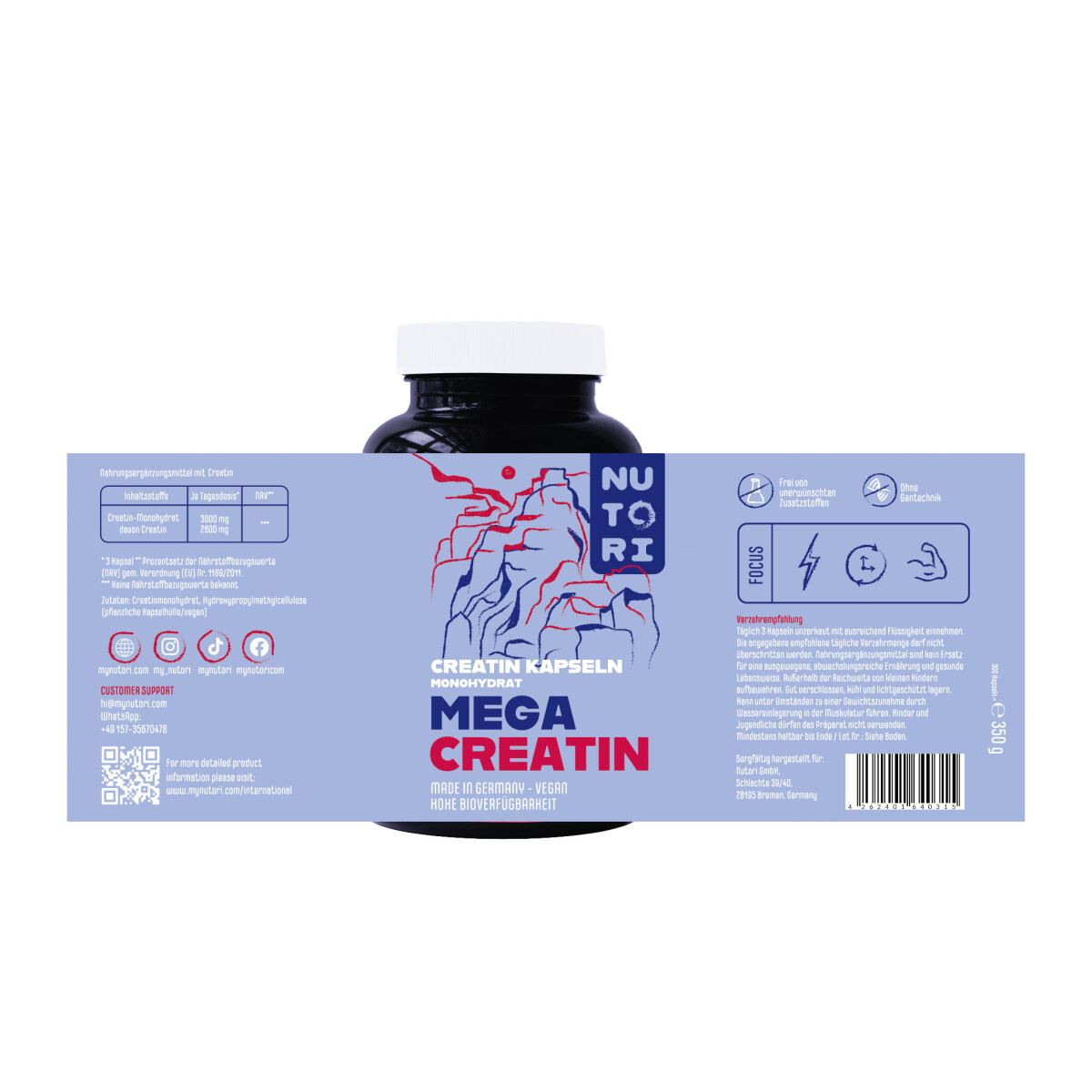 Nutori Mega Creatin in Kapselform, 39,99